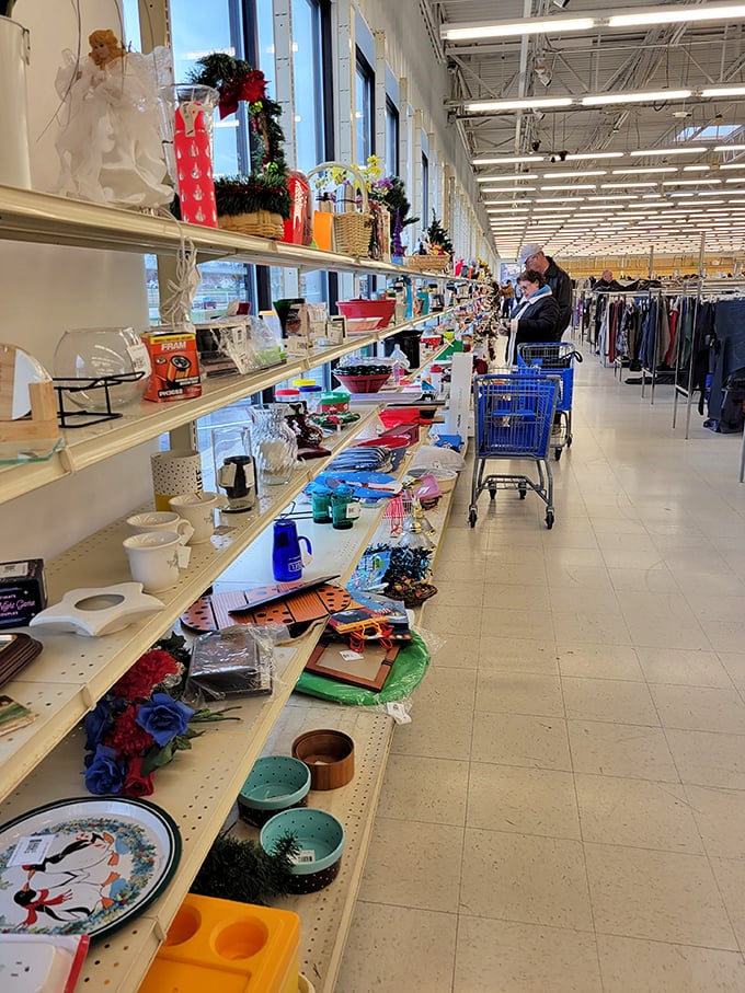 A wonderland of housewares lines the shelves, where yesterday's cherished items await their second act in someone else's story.