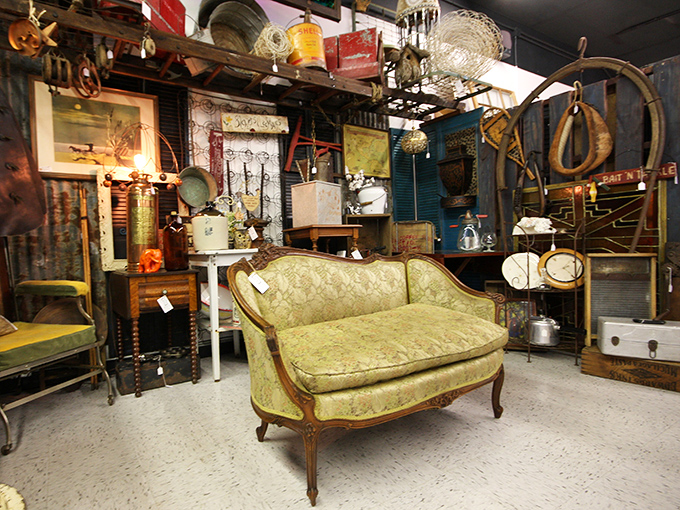 This elegant vintage settee isn't just furniture—it's a conversation piece with stories to tell. Imagine the dinner parties it's witnessed!