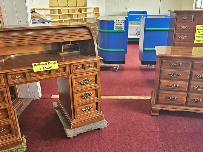 That roll-top desk isn't just furniture—it's a time machine to when correspondence was an art form and drawers held secrets.