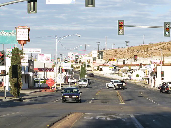 Barstow's main drag offers desert charm with a side of nostalgia. Route 66 energy lives on in these sun-baked streets.