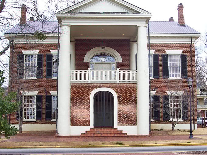 The stone entrance to Dahlonega's historic district welcomes visitors just as it has for generations, standing guard at the gateway to mountain adventures.