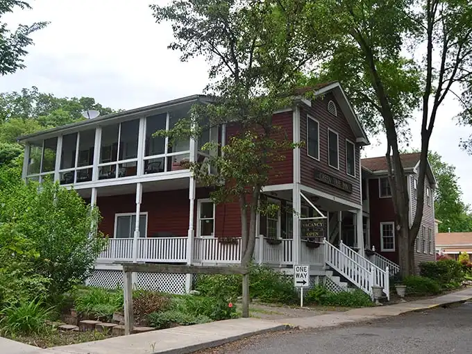 This charming red building in Elsah looks like it's been waiting since the Civil War for you to discover it.