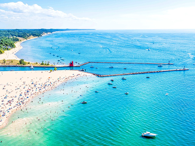 Holland: That's not the Caribbean – it's Holland's crystal clear channel where Lake Macatawa meets Lake Michigan. No passport required!