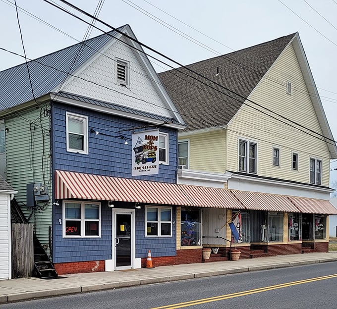 Mom-n-Pop's blue clapboard exterior stands proudly on Main Street, a beacon of home cooking in a sea of fast food.