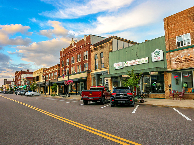 Rhinelander's main drag captures that perfect small-town rhythm where everyone knows your name and your coffee order.