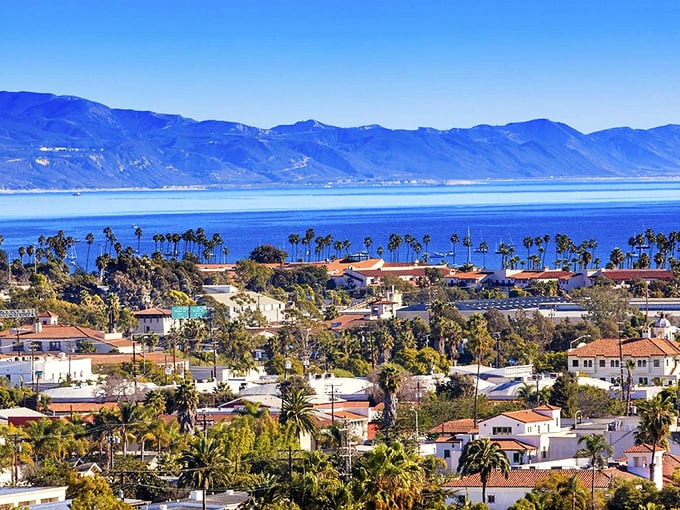 Santa Barbara's red-tile roofs spreading like a terracotta army, but friendlier and with better restaurants.