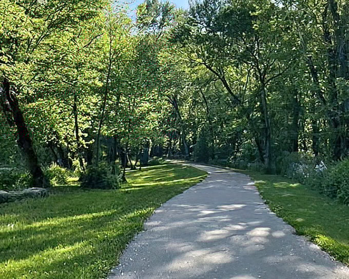 The Wabash River Trail – where dappled sunlight plays hide-and-seek through a cathedral of green. Nature's air conditioning at its finest!