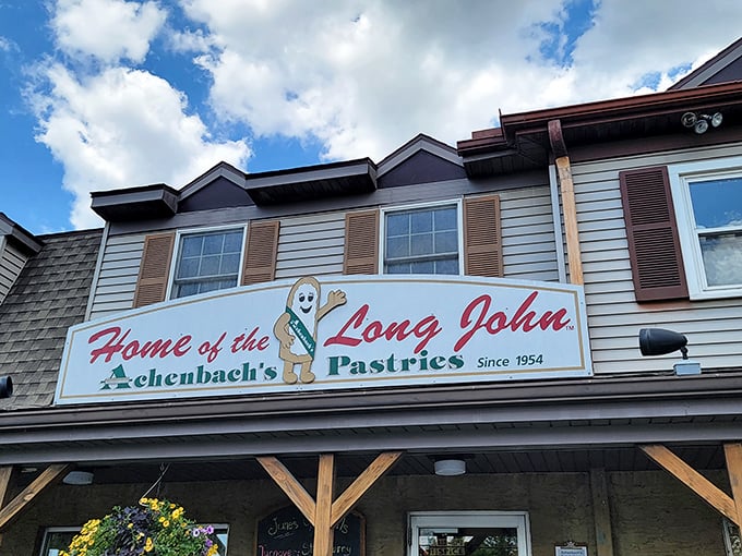 Achenbach's mascot—a pastry with a face—has been welcoming sweet-toothed pilgrims since 1954. He knows what you need before you do.