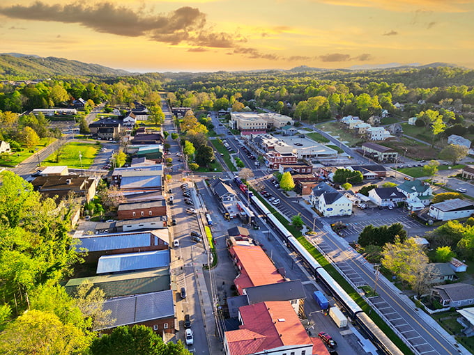 The heart of Blue Ridge welcomes visitors with its tree-lined streets and inviting storefronts. Small-town America at its finest!