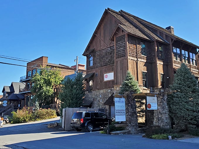 This rustic wooden building in Blue Ridge houses treasures that big box stores can't compete with – personality and stories.