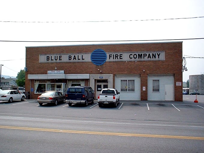 The Blue Ball Fire Company stands ready—a brick-solid reminder of small-town America at its finest.