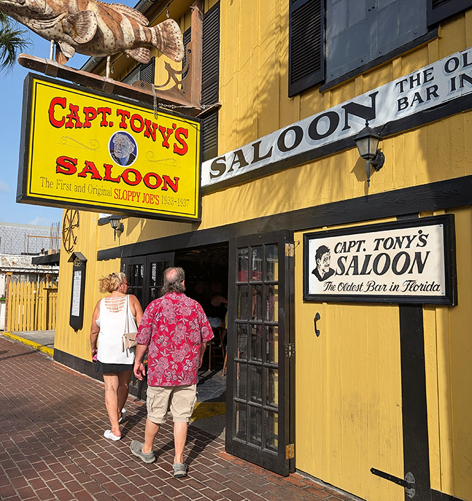 The famous saloon's entrance promises stories and cold drinks – two things that never go out of style in the Keys.