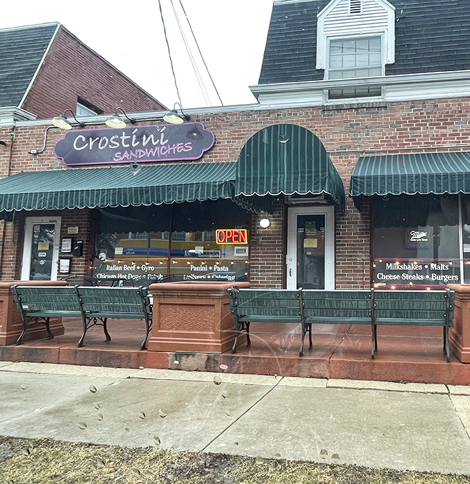 Brick buildings and park benches—the perfect setting for unwrapping a sandwich that makes Monday feel like Saturday.