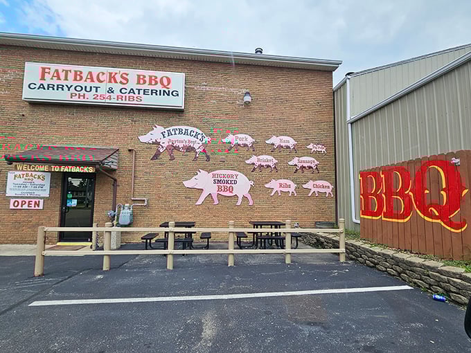 The pig parade on Fatback's brick exterior isn't subtle, but neither are the bold flavors smoking inside.