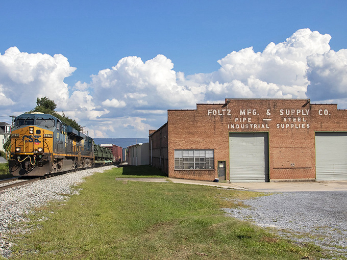 Hagerstown's industrial heritage stands proudly alongside passing trains. When that whistle blows, you can almost hear echoes of the past.