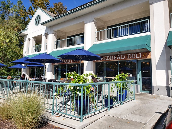 Those blue umbrellas at PureBread aren't just for show – they're sheltering some of the most creative sandwiches in Wilmington.