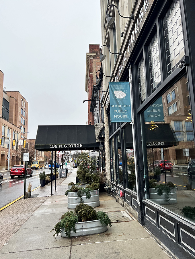 Downtown York's brick buildings hide unexpected treasures—like this seafood haven for the discerning palate.