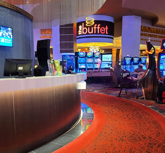 Casino lights and buffet delights! The Buffet offers a glamorous setting where the only real gamble is how many plates you'll try.