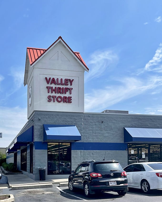 That distinctive red-topped tower stands like a lighthouse, guiding bargain hunters safely to shores of incredible deals.