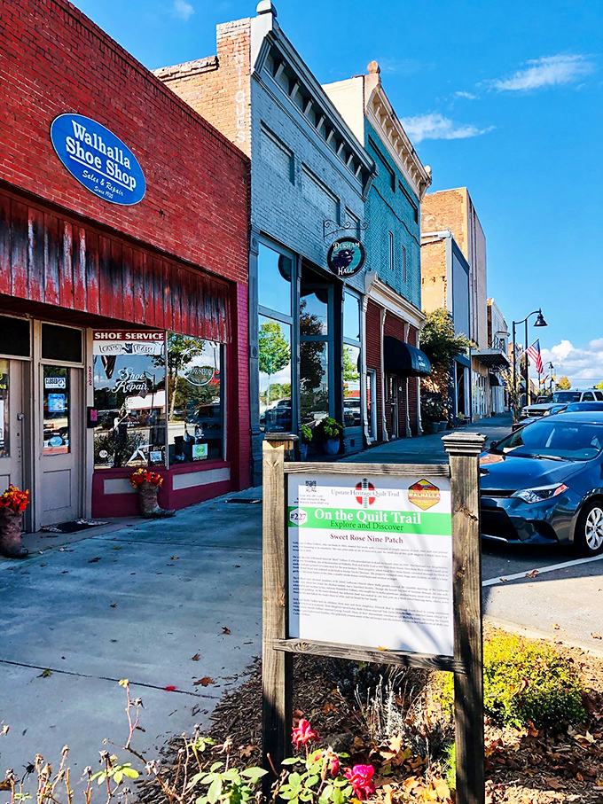 Downtown Walhalla buzzes with quiet energy – where traffic lights are suggestions and nobody's in a hurry anyway.
