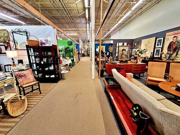 Mid-century furniture dreams come true at West End, where yesterday's living rooms inspire tomorrow's design choices.
