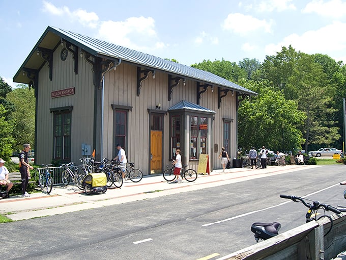 The kind of Main Street where you half-expect Andy Griffith to stroll by whistling – Yellow Springs keeps small-town America alive.