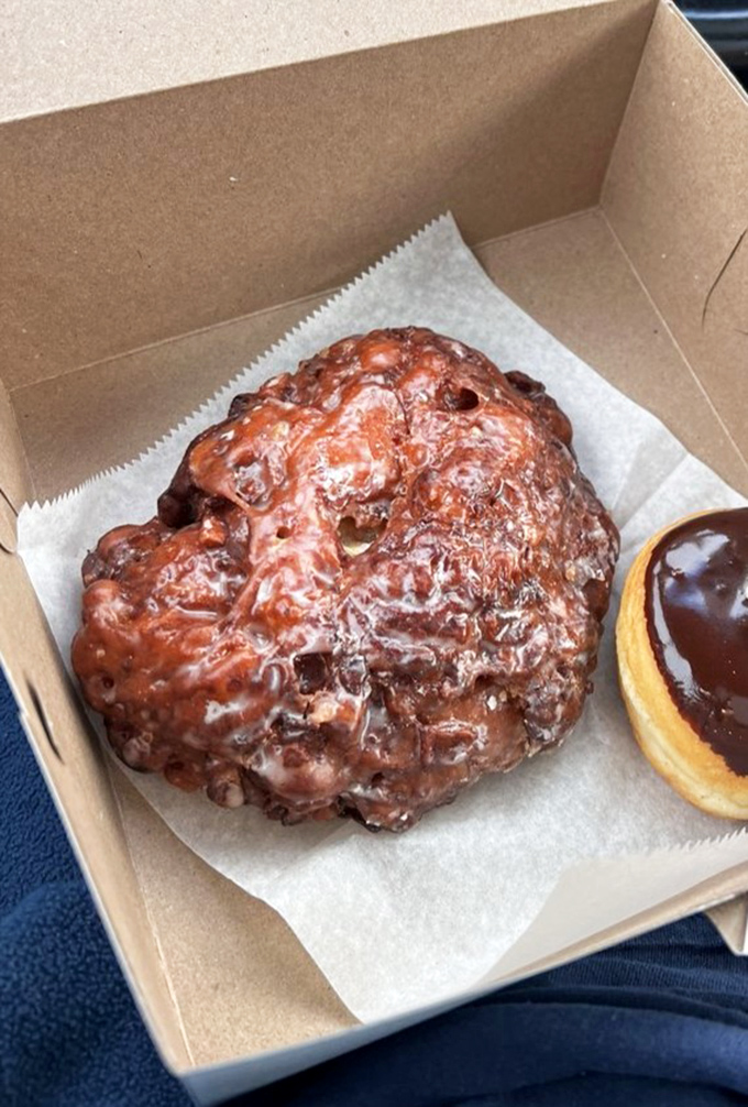 Behold the apple fritter that launched a thousand road trips – gloriously glazed and worth every calorie.