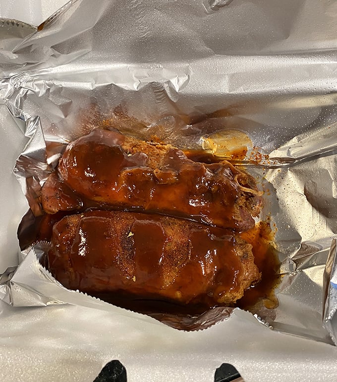 Glistening with sauce and packed with flavor, these ribs aren't just food—they're edible evidence that patience is indeed a virtue worth waiting for.