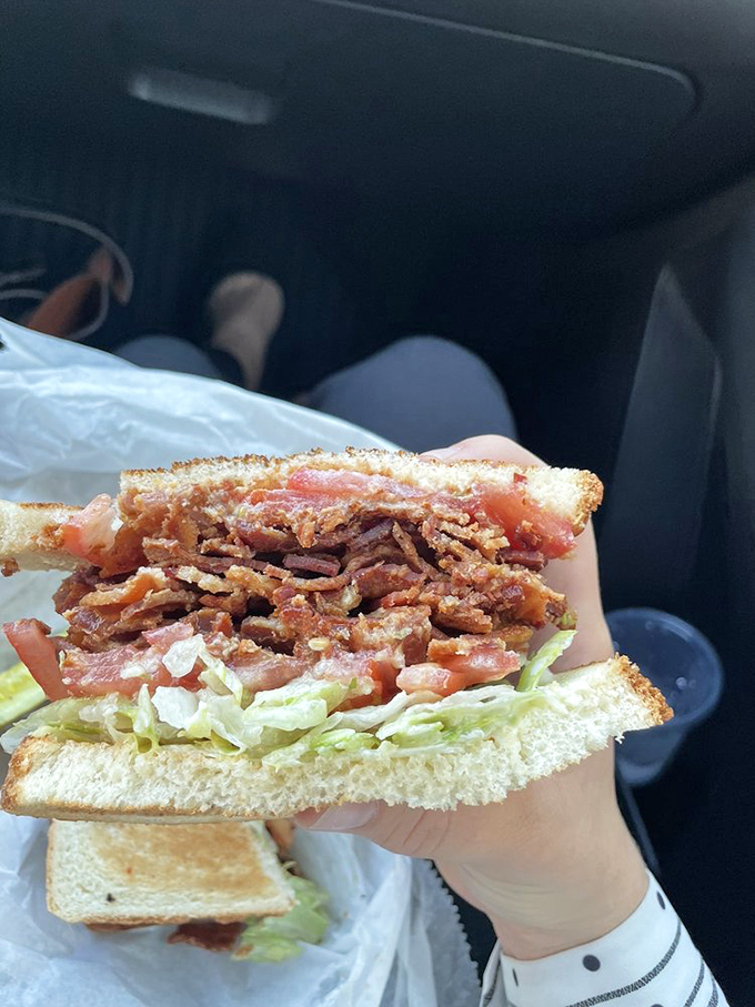 Bacon doesn't just participate in this BLT, it steals the show—crispy, abundant, and practically demanding a standing ovation with each bite.