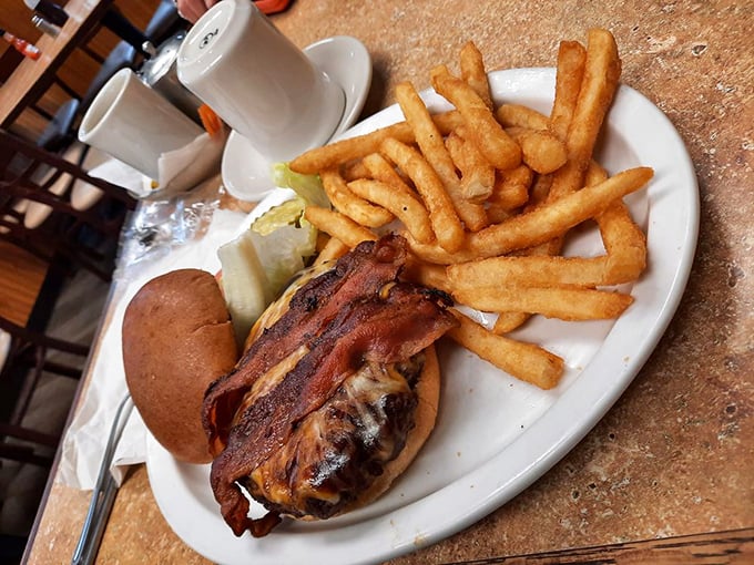 This bacon cheeseburger doesn't need a fancy introduction—it speaks the universal language of "get in my belly right now."