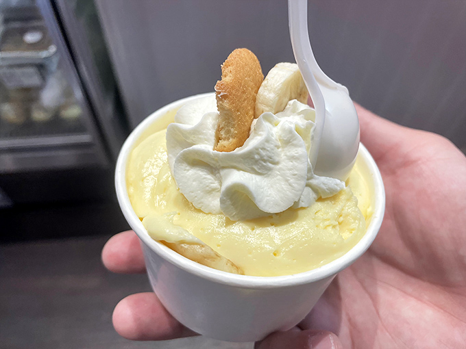 Behold the holy grail of banana pudding—creamy vanilla custard, perfectly ripe banana slices, and vanilla wafers that have achieved that magical sweet spot between crisp and cake-like.