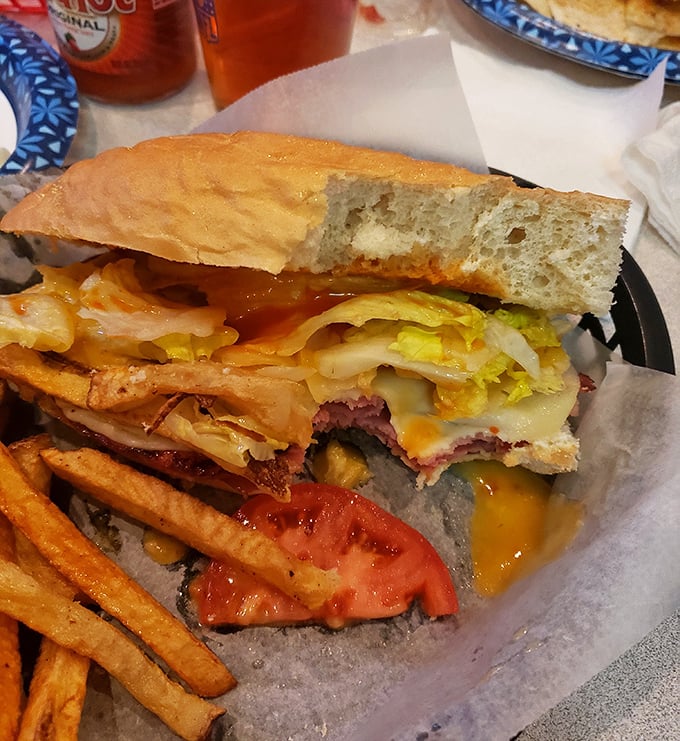 The legendary breakfast hoagie in all its glory – where egg yolk meets meat meets cheese in a harmony so perfect it should have its own Pittsburgh symphony.