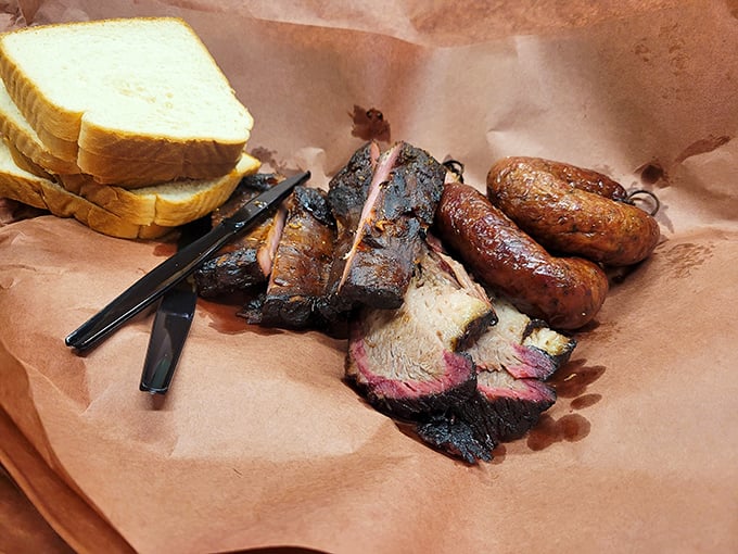 Look at that smoke ring and bark – this is what brisket dreams are made of.