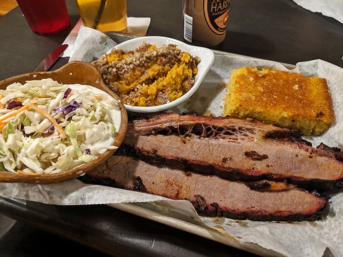 Brisket that doesn't need a filter. That pink smoke ring isn't Instagram trickery—it's the badge of honor earned through patient smoking and barbecue wisdom.