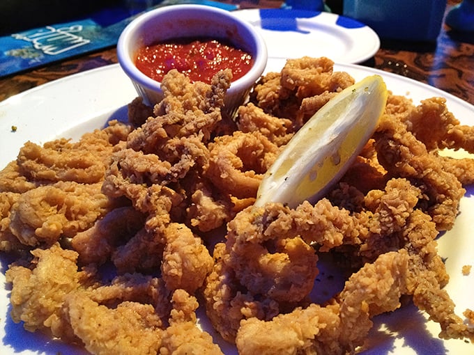 Golden-fried calamari that doesn't fight back when you bite it. The perfect crunch-to-tenderness ratio that would make even squid skeptics reconsider.