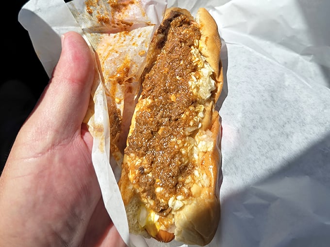 This cheese dog isn't just having a good hair day—it's having the best hair day in the history of processed meats.