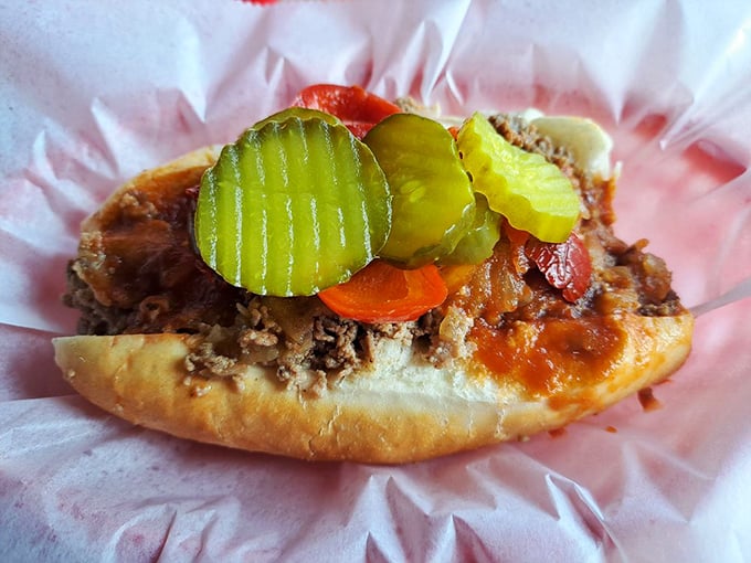 This isn't just a sandwich—it's a masterpiece of beef, pickles, and perfectly melted cheese that makes you question why you'd eat anything else.