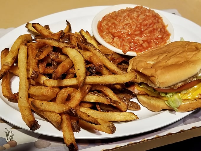 This sandwich could make a vegetarian question their life choices – crispy perfection between buns.