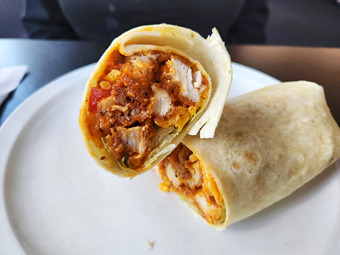 This isn't just any chicken wrap—it's a masterclass in texture and flavor. The kind of handheld happiness that makes you wonder why you ever ate anything else.