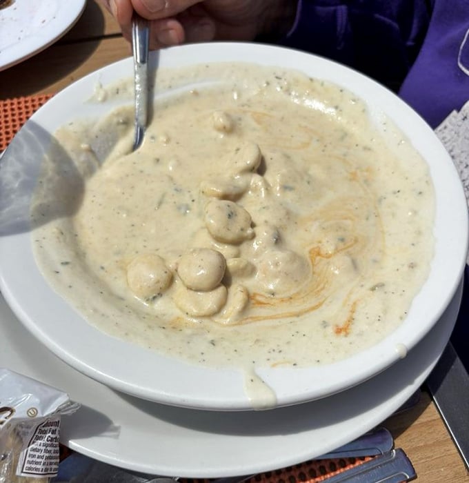 Not all treasures require diving—this creamy clam chowder delivers oceanic wealth by the spoonful, no treasure map needed.