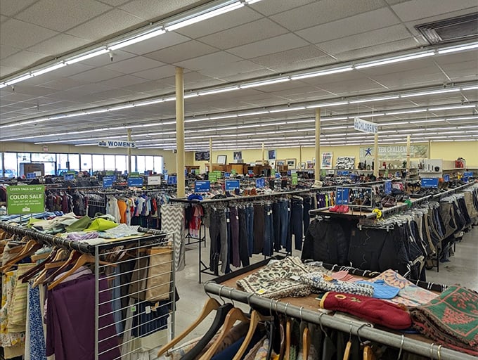 The clothing department stretches toward the horizon, a sea of fashion possibilities organized with a precision that would make Marie Kondo weep with joy.