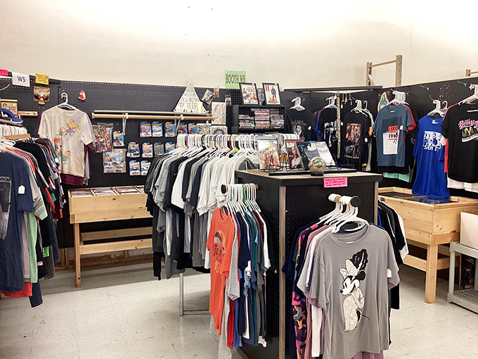 The clothing section offers everything from casual tees to stylish outerwear, each rack a new opportunity for fashion at fraction prices.