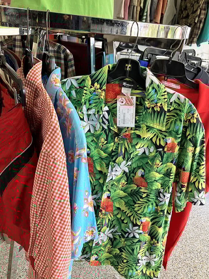 Tropical prints and gingham checks create a Florida fashion festival on every single clothing rack.