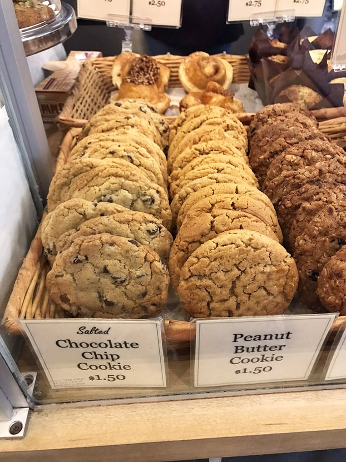 Cookie perfection doesn't happen by accident. These golden-brown discs of happiness—chocolate chip and peanut butter—are what dreams and stretchy pants were made for.