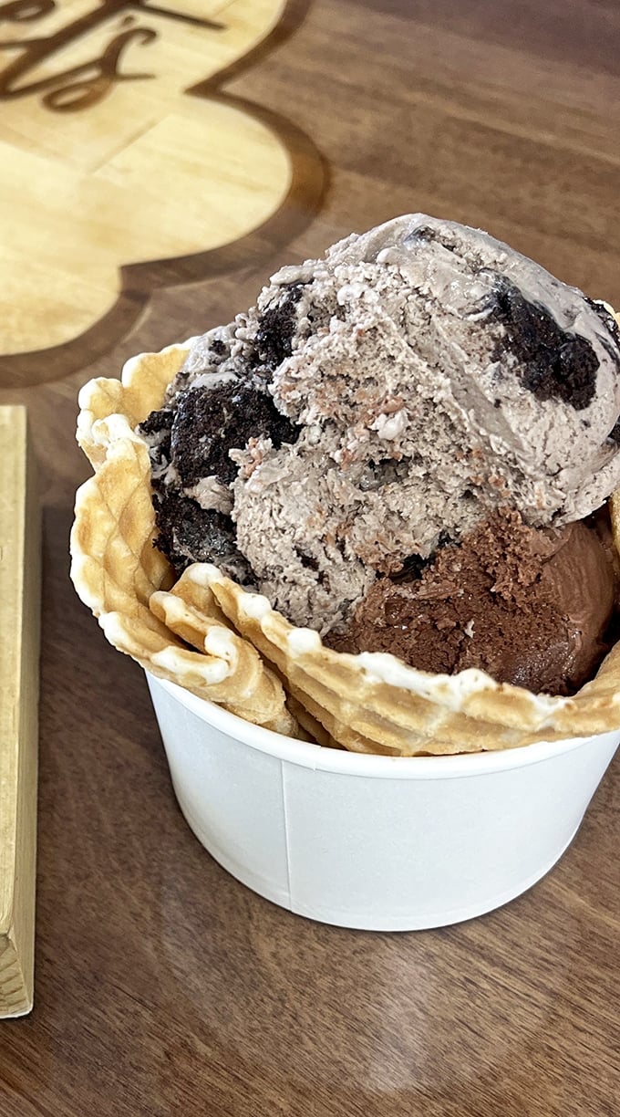 Cookies and cream reimagined – with chunks so generous they're practically real estate. This isn't ice cream with cookies; it's cookies with benefits.