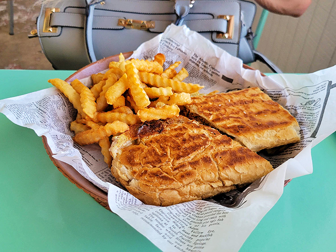 That Cuban sandwich isn't messing around—perfectly pressed bread giving way to melty cheese and savory meats with each satisfying crunch.