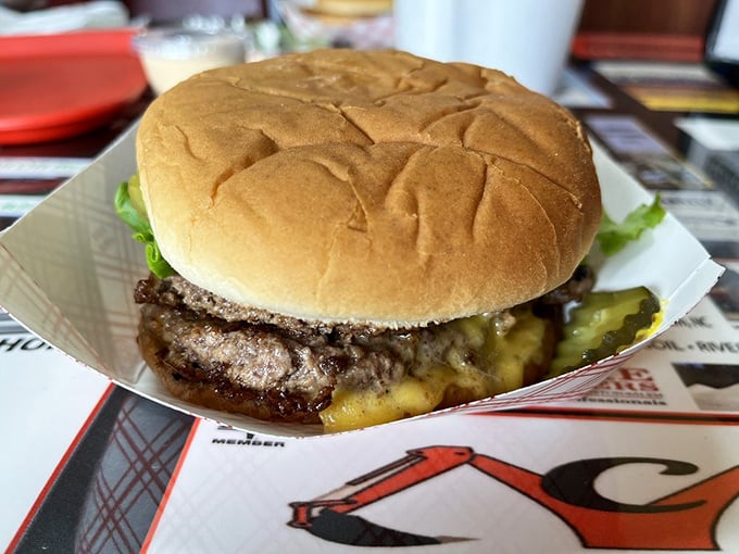 Behold the double cheeseburger that makes McDonald's offerings look like sad appetizers at a funeral.
