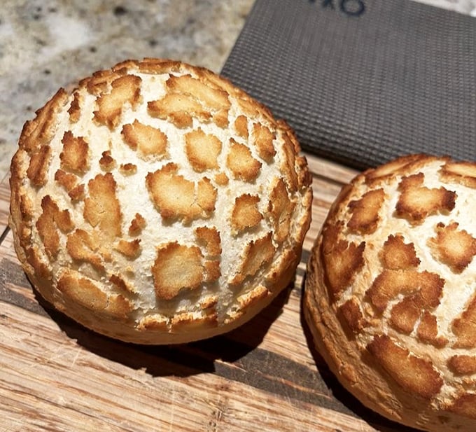 The famous giraffe bread that has people driving cross-state – those adorable spots are completely edible.