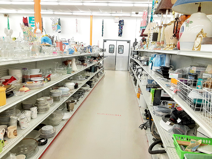 Aisle after aisle of kitchen nostalgia – where your grandmother's favorite serving dish might be hiding among the glassware treasures.