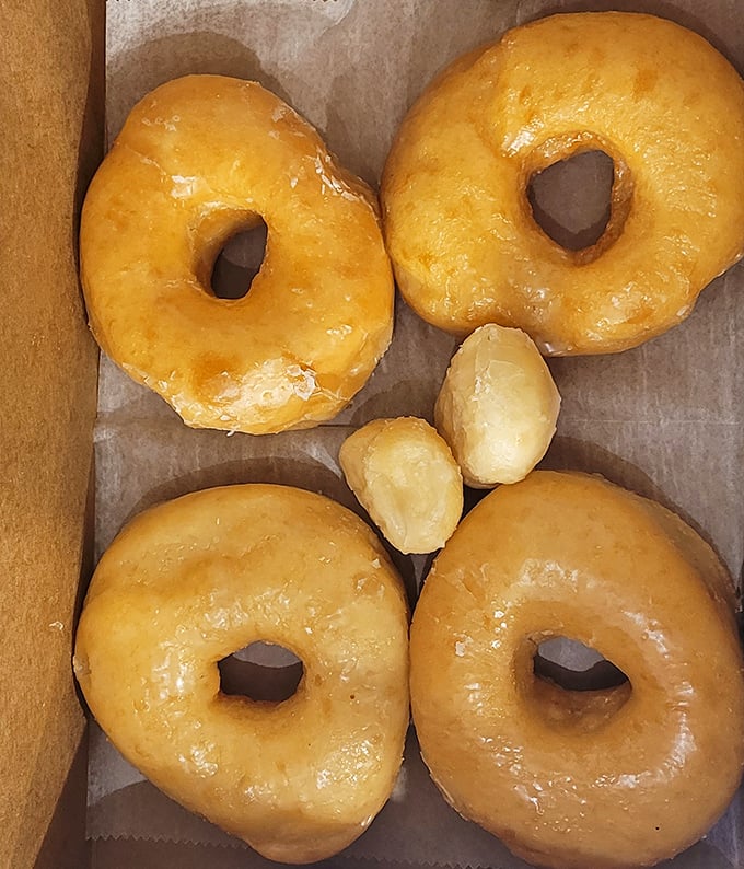 Glazed perfection in its natural habitat. These golden rings of joy make a compelling case for why the donut hole was mankind's greatest discovery.